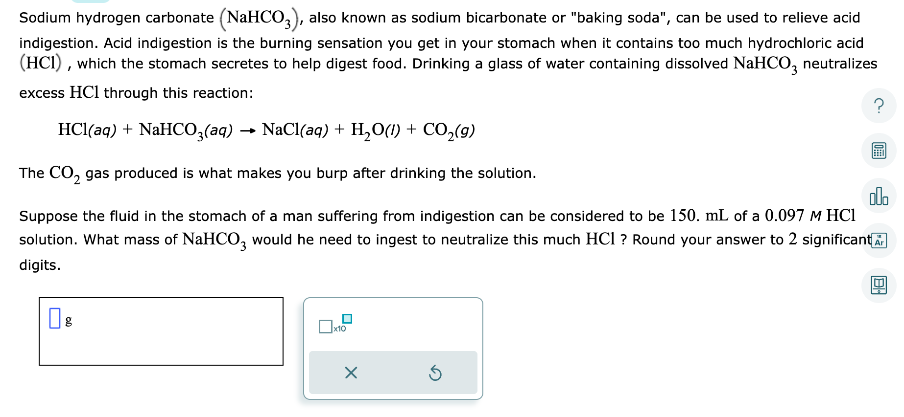 Solved Sodium hydrogen carbonate NaHCO3, also known as | Chegg.com