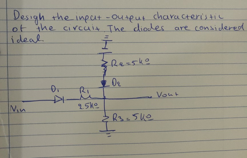 Solved Desigh the input-output characteristic of the circuit | Chegg.com