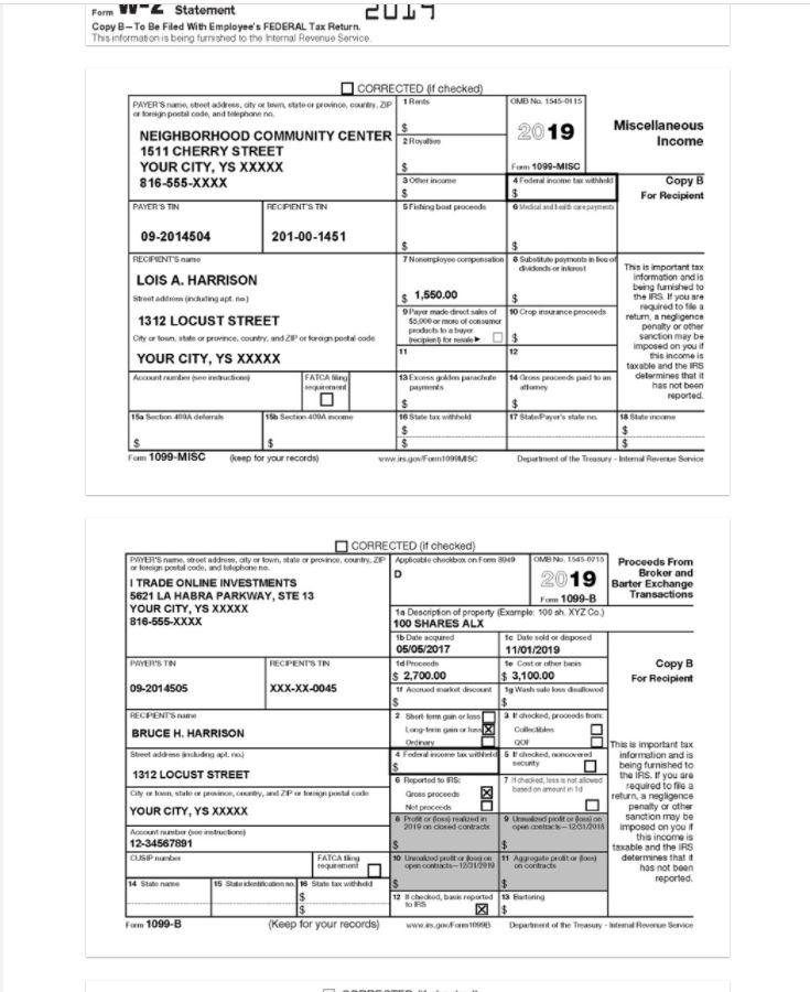 Taxpayer Information Taxpayer name: Taxpayer SSN: | Chegg.com