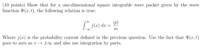 Solved (10 points) Show that for a one-dimensional square | Chegg.com