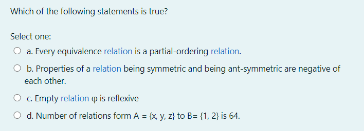 Solved A function F: N-N defined by f(x) = x2 is Select one: | Chegg.com | Chegg.com