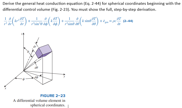 Solved Derive the general heat conduction equation (Eq. | Chegg.com