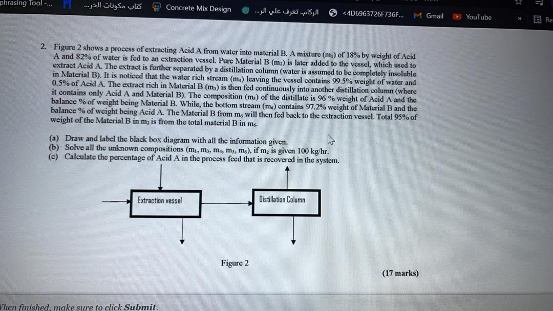 Solved phrasing Tool -... كتاب مكونات الحر... Concrete Mix | Chegg.com