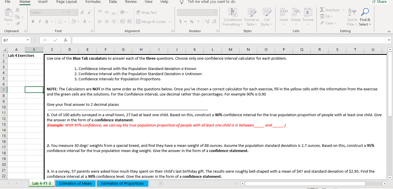 Solved File Home Insert Page Layout Formulas Data Review | Chegg.com