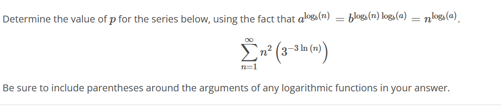 Solved Determine the value of p for the series below, using | Chegg.com