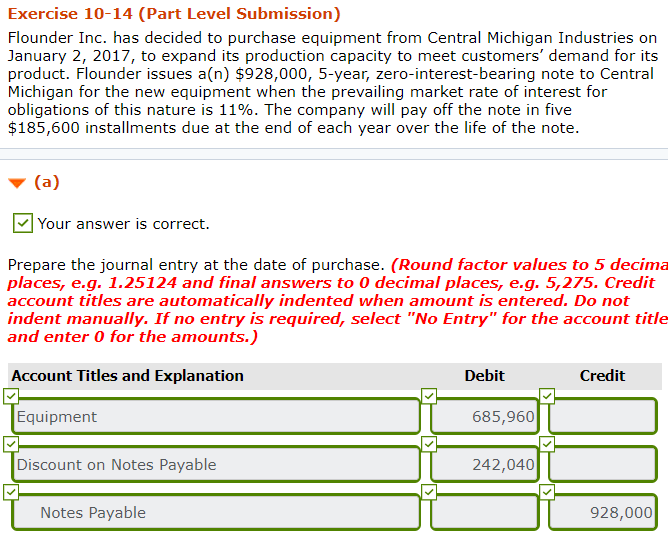 Solved Exercise 10-14 (Part Level Submission) Flounder Inc. | Chegg.com