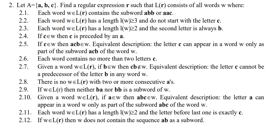 2. Let A={a,b,c}. Find a regular expression r such | Chegg.com