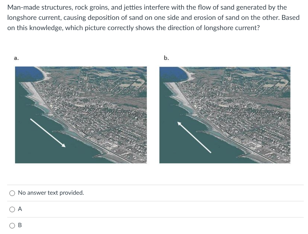 Solved Man-made structures, rock groins, and jetties | Chegg.com