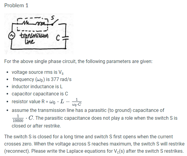 Solved Problem 1 For the above single phase circuit, the | Chegg.com