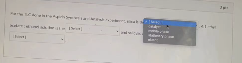 Solved 3 pts For the TLC done in the Aspirin Synthesis and | Chegg.com