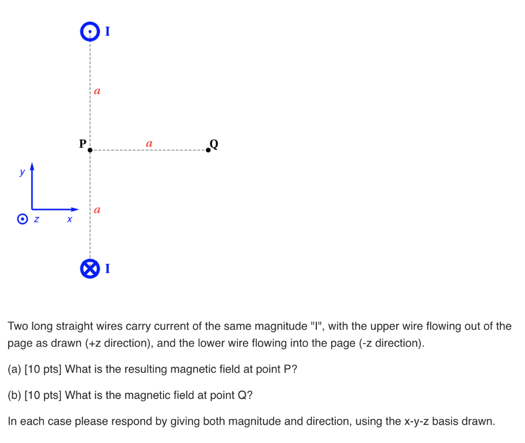 Solved Two long straight wires carry current of the same | Chegg.com
