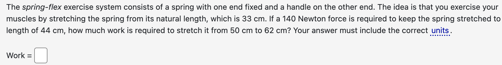 Solved The spring-flex exercise system consists of a spring | Chegg.com