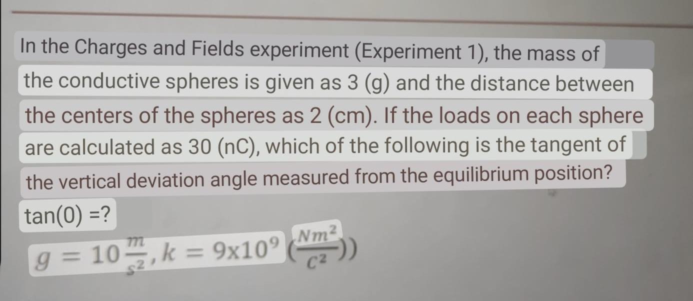 Solved In the Charges and Fields experiment (Experiment 1), | Chegg.com