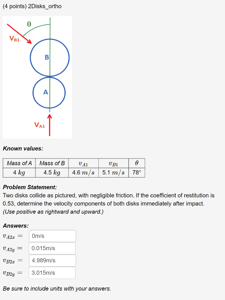 Solved (4 points) 2Disks_ortho Known values: Problem | Chegg.com