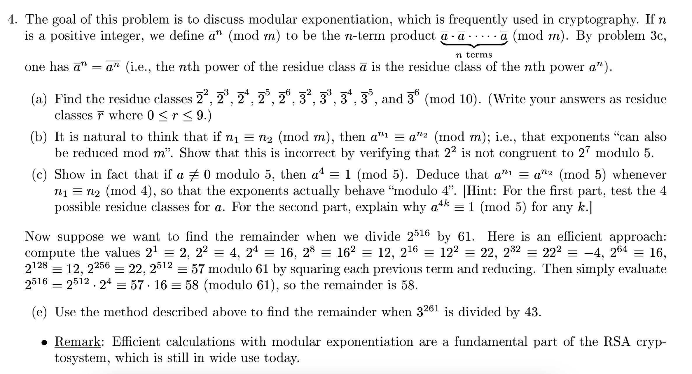 Solved The goal of ﻿this problem is to ﻿discuss modular | Chegg.com