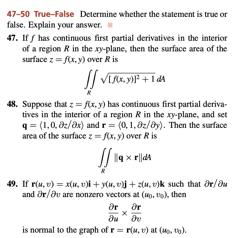 Solved 47-50 True-False Determine whether the statement is | Chegg.com