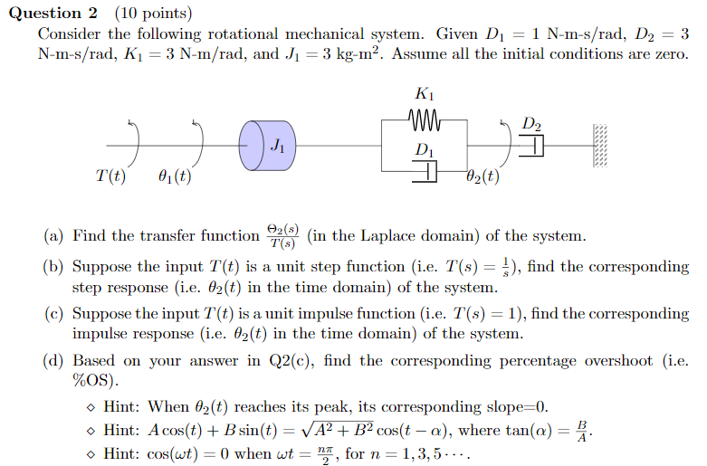 Solved Question 2 (10 points) Consider the following | Chegg.com
