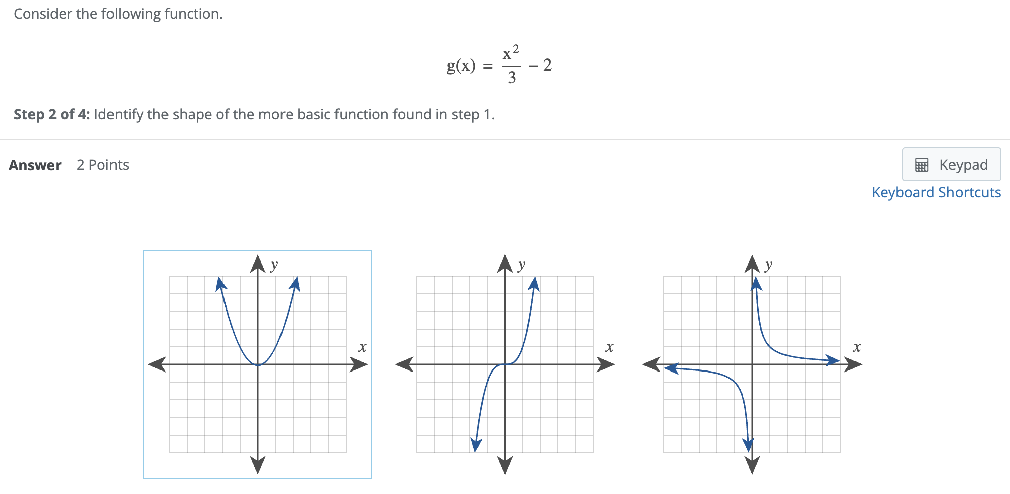 Solved Consider the following function. g(x)=3x2−2 Step 2 of | Chegg.com