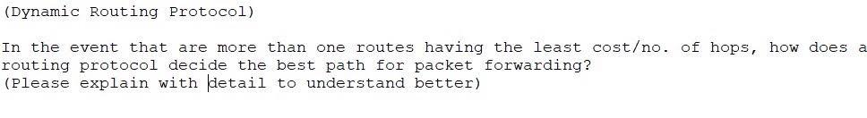 Solved (Dynamic Routing Protocol) In the event that are more | Chegg.com