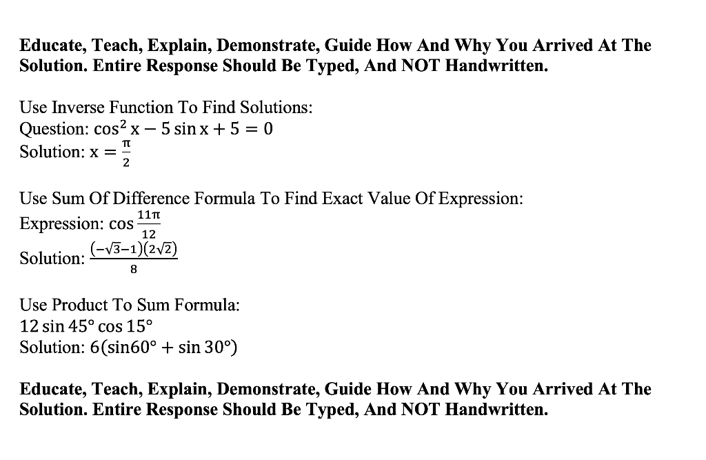 Solved Educate, Teach, Explain, Demonstrate, Guide How And | Chegg.com