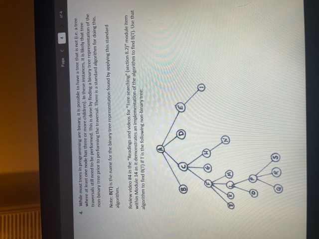 Solved Page of 4 4. While most trees in programming are | Chegg.com