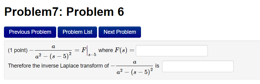 Solved Problem7: Problem 6 Problem List Next Problem | Chegg.com