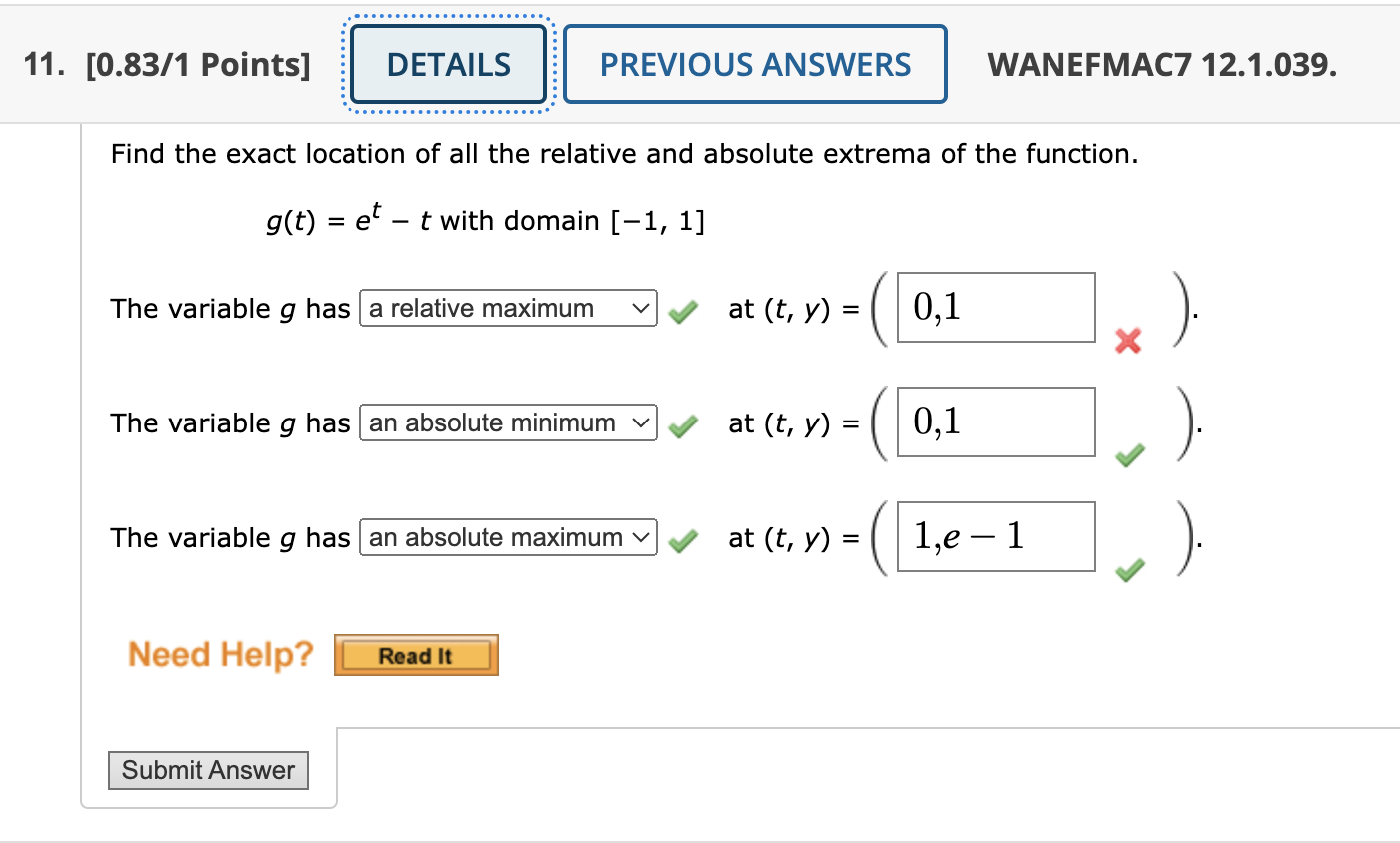 Solved Find the exact location of all the relative and | Chegg.com