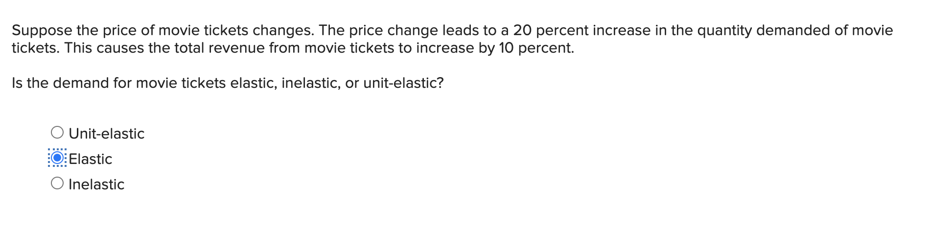 Solved Suppose the price of movie tickets changes. The price | Chegg.com