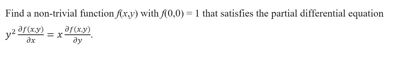 Solved Find a non-trivial function f(x,y) with f(0,0) = 1 | Chegg.com