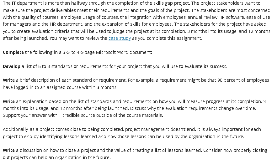 Solved The IT department is more than halfway through the | Chegg.com