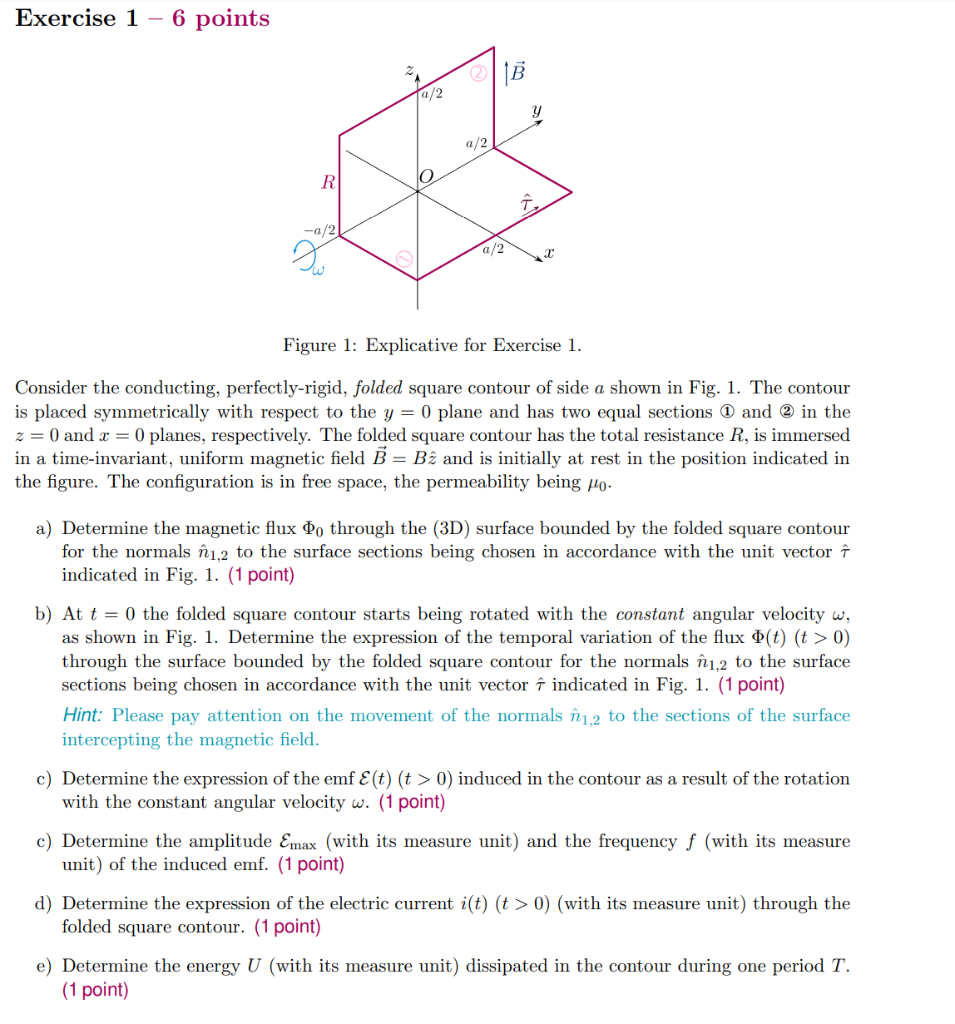 Solved Exercise 1 - 6 points R -a/2 a/2 x Figure 1: | Chegg.com
