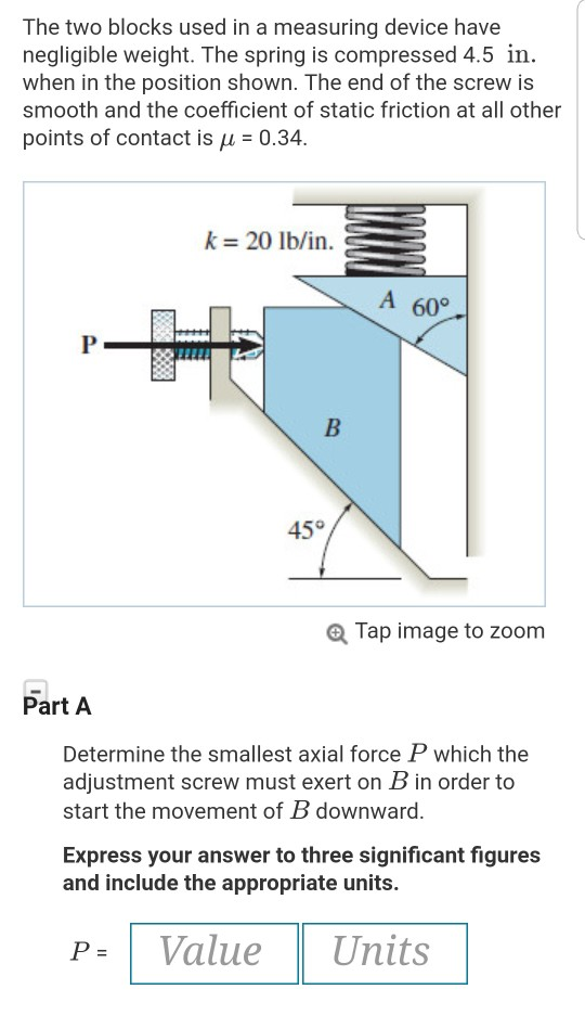 Solved The two blocks used in a measuring device have | Chegg.com