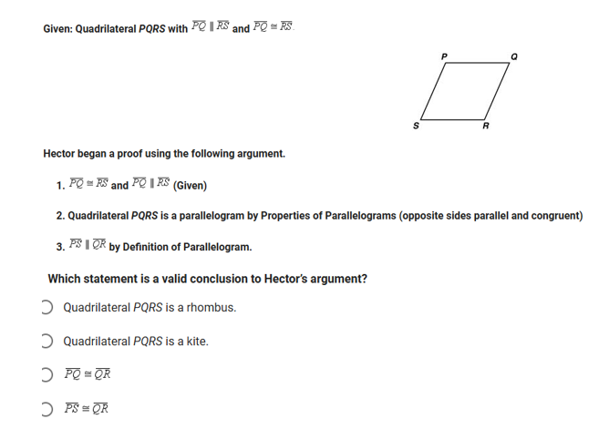 Solved Given: Quadrilateral PQRS with | Chegg.com