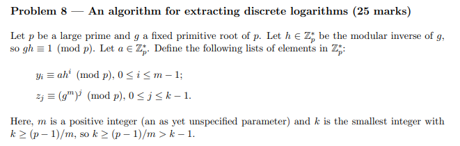 Problem 8 — An Algorithm For Extracting Discrete
