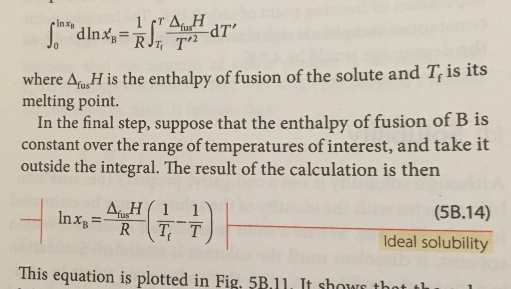 Solved P5B.4. Equation 5B.14 indicates, after it has been | Chegg.com