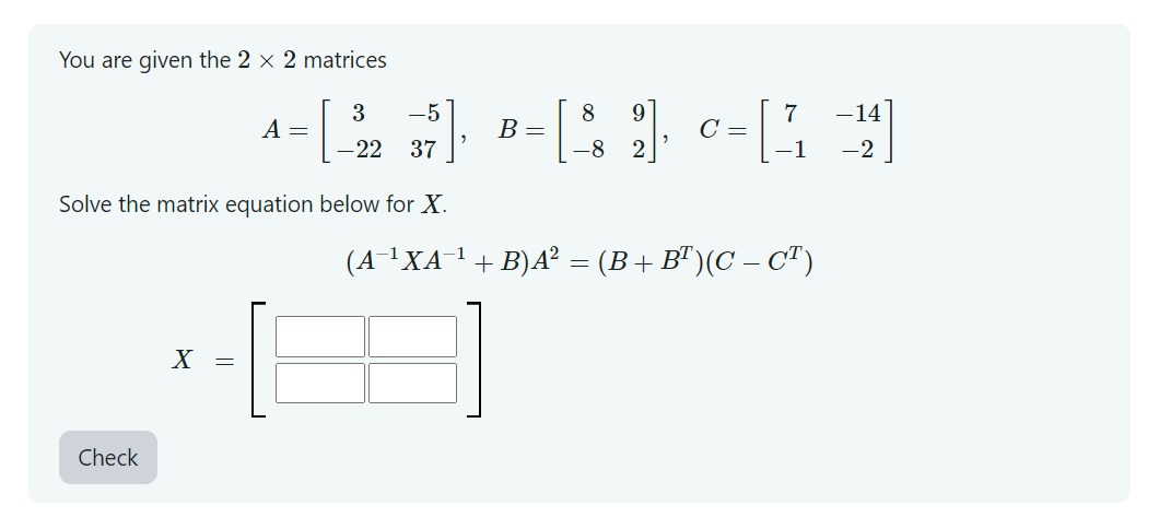 Solved You are given the 2×2 | Chegg.com