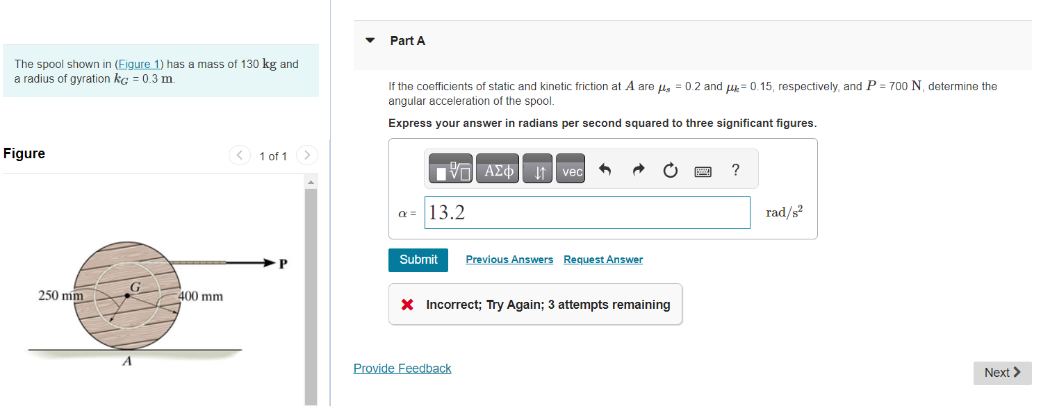 Solved The spool shown in (Figure 1) has a mass of 130 kg | Chegg.com