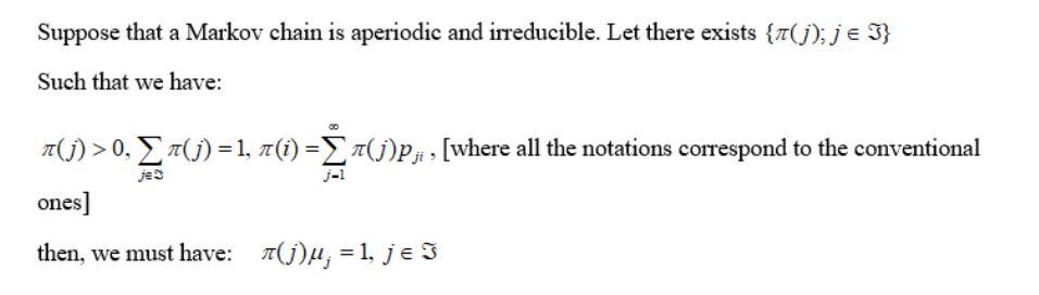 Solved Suppose that a Markov chain is aperiodic and | Chegg.com