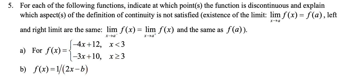 Solved xa xa xa 5. For each of the following functions, | Chegg.com