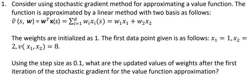 Solved Consider Using Stochastic Gradient Method For