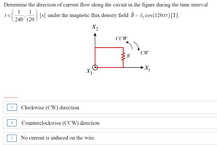 Solved Determine the direction of current flow along the | Chegg.com