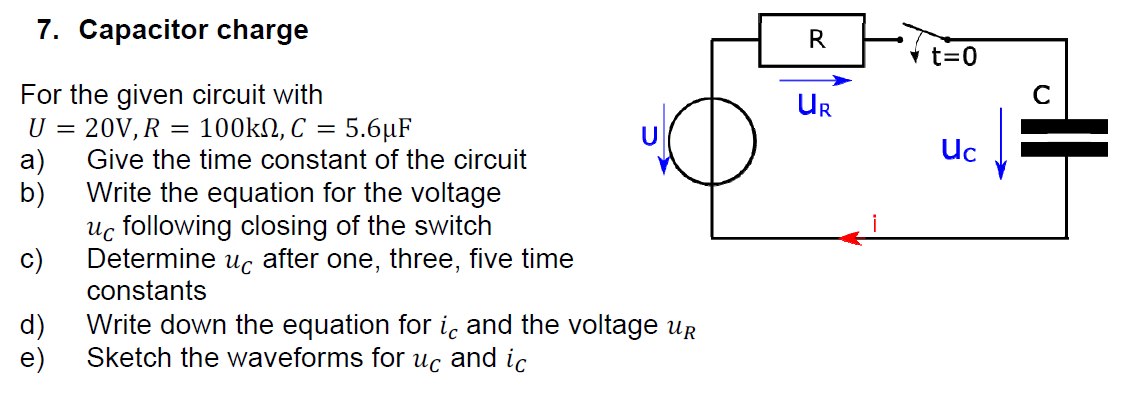 Solved Capacitor chargeFor the given circuit | Chegg.com