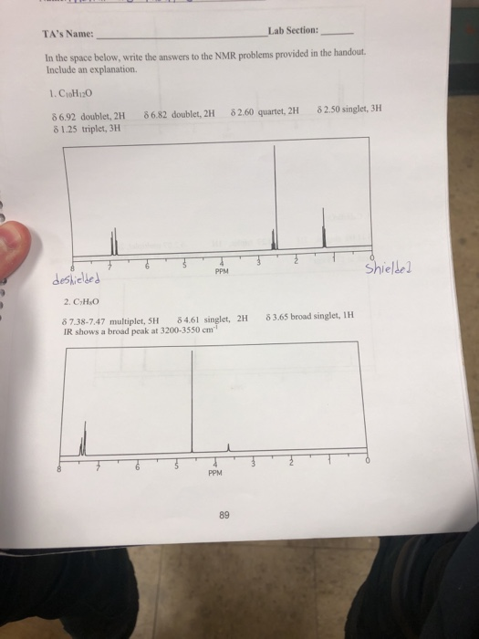 Solved Lab Section: TA's Name: In the space below, write the | Chegg.com