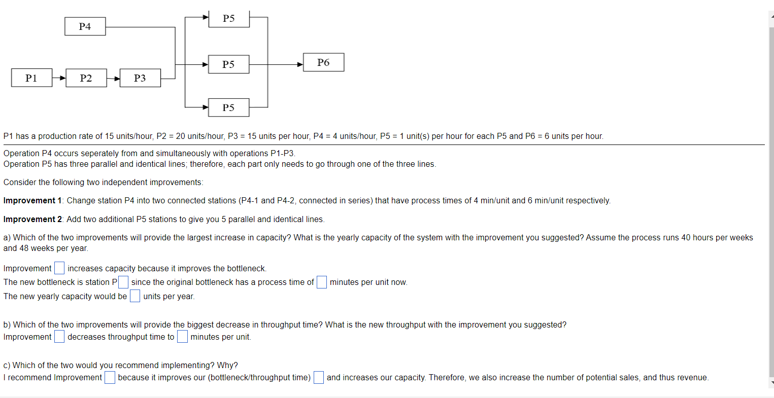 Solved P1 has a production rate of 15 units/hour, P2=20 | Chegg.com