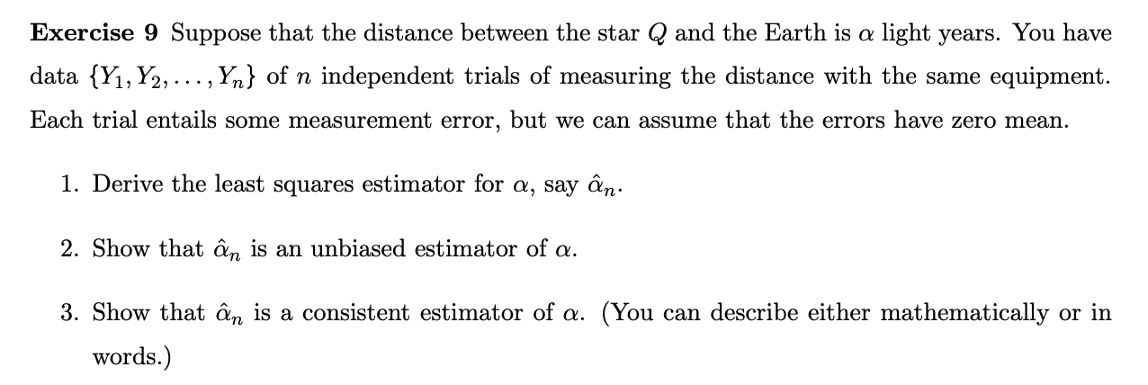 Solved Exercise 9 Suppose that the distance between the star | Chegg.com