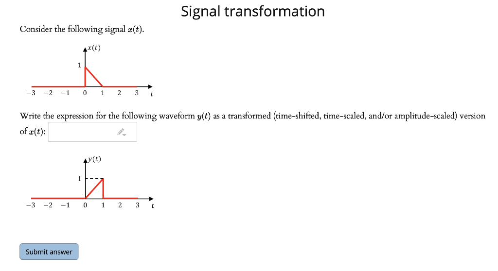 Solved Signal transformation Consider the following signal | Chegg.com