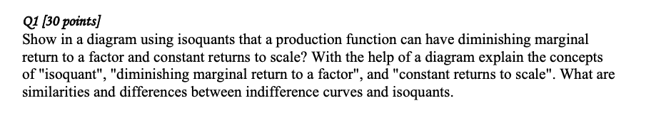 Solved Q1 (30 points] Show in a diagram using isoquants that | Chegg.com