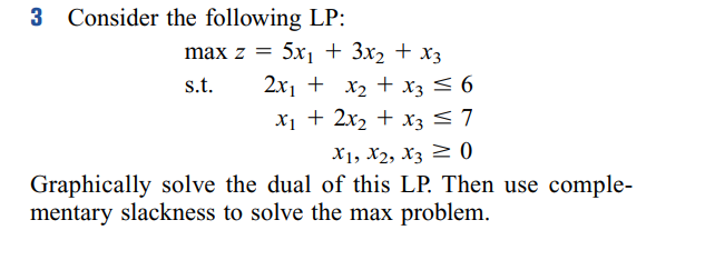 3 Consider the following LP: maxz=5x1+3x2+x3 s.t. | Chegg.com