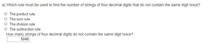 Solved A Which Rule Must Be Used To Find The Number Of 