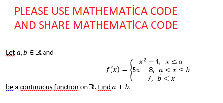 Solved PLEASE USE MATHEMATICA CODE AND SHARE MATHEMATICA | Chegg.com